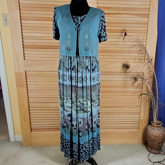 Carole Little | Dresses | Vintage Usa Made Maxi Dress Size 6 Chest 38 ...